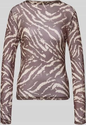 Comma Slim Fit Longsleeve in semitransparentem Design