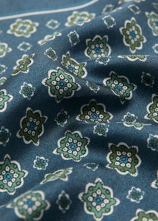 Mango Foulard 100 % soie imprim&eacute; bleu marine - Homme - Taille unique - MANGO MAN