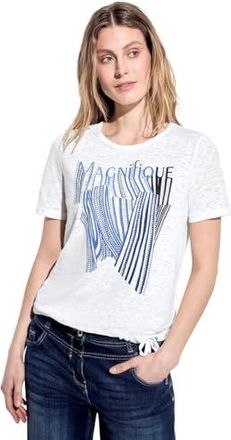 Cecil B321297 T-Shirt imprim&eacute;, Vanilla White, L Femmes