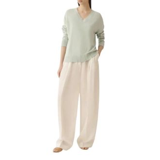 Fabiana Filippi Pullover mit V-Ausschnitt aus Baumwolle - - Knitwear - Damen - Gr&uuml;n - M