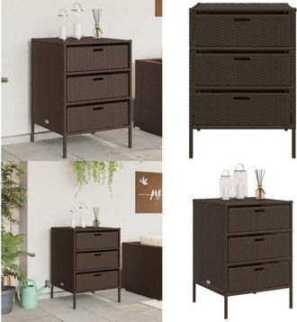 vidaXL Gartenschrank Braun 55x59x80 cm Poly Rattan - Outdoor-Schrank - Gartenschrank - Stauraum - Gartenorganisation - Rattan-M&ouml;bel - Home & Living