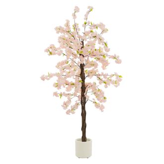 ML Design ML-Design K&uuml;nstlicher Kirschbl&uuml;tenbaum 210 cm Rosa, Kunstpflanze Kirschbaum gro&szlig; f&uuml;r Drinnen & Drau&szlig;en, Deko Kunstbaum echt mit Naturholzstamm im Topf