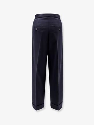 Max Mara Womens Virgin Wool Trousers Blue