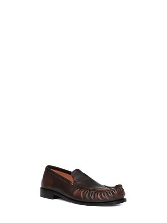 Dries Van Noten Mens Loafers - Tan Calf Leather Brown