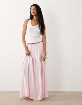 Gina Tricot Gina Tricot - Jupe longue &agrave; taille basse - Rose