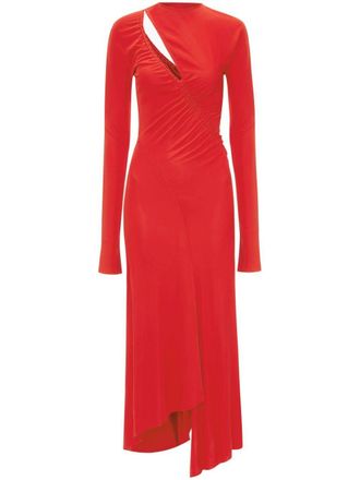 Victoria Beckham robe mi-longue &agrave; design asym&eacute;trique - Rouge