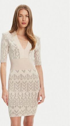 Guess Strickkleid 5YGK20 5877Z Beige Slim Fit