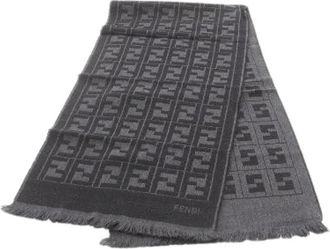 Fendi Pre-owned Foulard en Laine - Homme - Pre-owned - Noir - Taille: ONE Size