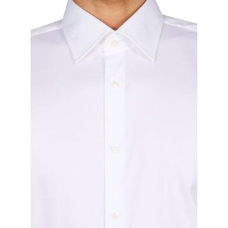 HUGO BOSS Chemise manches longues en rati&egrave;re de coton
