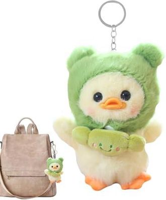 Generic Porte-cl&eacute;s en peluche canard en forme de canard en peluche, porte-cl&eacute;s &agrave; la mode, porte-cl&eacute;s en peluche, ornements, pendentifs, Vert clair, Siehe Besc