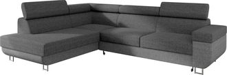 Mirjan24 Ecksofa mit Schlaffunktion und Bettkasten Fonti, Eckcouch f&uuml;r Wohnzimmer, Einstellbare Kopfst&uuml;tzen, Sofa des Typs L, Bettfunktion, Wohnlandschaft (Lux