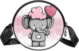 Generic Sac &agrave; bandouli&egrave;re circulaire pour femme, petit sac &agrave; bandouli&egrave;re avec fermeture &eacute;clair, bretelles r&eacute;glables, sac &agrave; main rond d&eacute;contract&eacute; pour femmes e