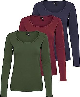Vero Moda Vmmaxi My Ls Soft Uneck Ga Noos T-shirt à manches longues pour femme, 1 x Night Sky, 1 x Port Royale, 1 x Rifle Green, XXL