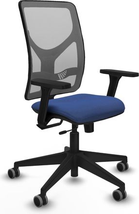 Piqueras y Crespo B&uuml;rostuhl mit 3D-Armlehnen, ausgestattet mit Syncro/Traslack und Schneideschaum, 65 mm Rollen, Parkett, Grau/Marineblau