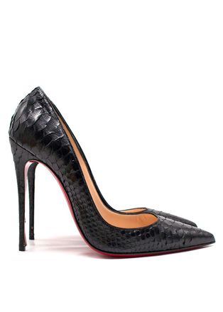 Christian Louboutin Black Python So Kate Pumps Size 37.5