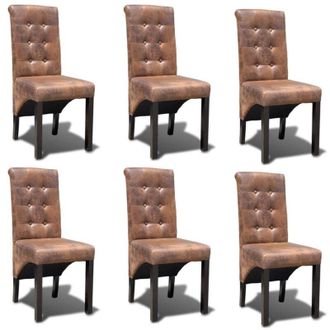 vidaXL Vidaxl - Chaises &agrave; manger lot de 6 marron similicuir