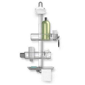 Simplehuman Badezimmerzubeh&ouml;r - Wand-Duschablage Caddy Plus, verstellbar, Edelstahl BT1099 - Simplehuman