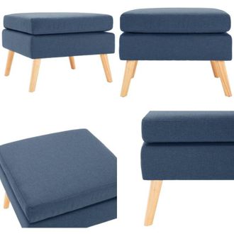 vidaXL Repose-pied Bleu Tissu - Pouf Design - Pouf Moderne - Repose Pied Bleu - Tabouret Confort - Meuble Salon Tendance - Home & Living