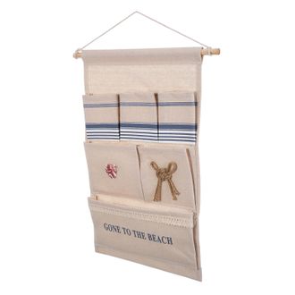 Garneck Wandh&auml;ngetasche aus Baumwollstoff mit F&auml;chern Aufbewahrungskorb f&uuml;r Badezimmer und Schlafzimmer H&auml;ngender Organizer f&uuml;r Kleidung und B&uuml;robedarf