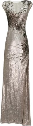 Gemy Maalouf embroidered maxi dress - Grau