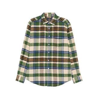 Portuguese Flannel Harbor Shirt - Homme - Chemises - Vert - Taille: XL
