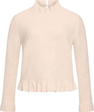Cartoon Damen Strickpullover mit Stehkragen 36, Light Beige Melange