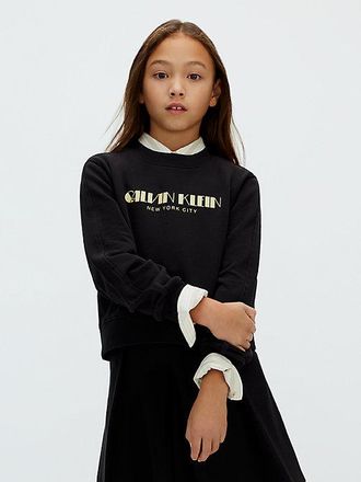 Calvin Klein Kastiges Logo-sweatshirt - Ck Black - M&auml;dchen - 10