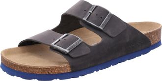 Rohde Herren Pantolette Leder Clog Schnalle Grado 5927, Größe:42 EU, Farbe:Grau
