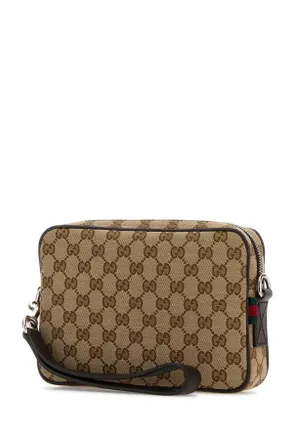 Gucci Mens Gg Fabric Clutch Bebonycocoavrv
