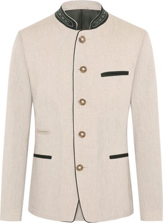 Lodenfrey Trachtenjanker mit Leinenanteil und Samtpaspelierungen in