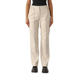 Twinset Wei&szlig;e Kunstlederhose mit regul&auml;rer Passform - - Trousers - Damen - Wei&szlig; - XL