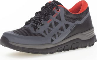 Gabor Damen Low-Top Sneaker, Frauen Halbschuhe,Wechselfu&szlig;bett,Gore Tex,stra&szlig;enschuhe,Strassenschuhe,Sportschuhe,anthrazit/rot,37.5 EU / 4.5 UK