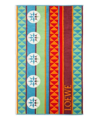 Loewe Geometrisch gemustertes Strandtuch - Gr&uuml;n