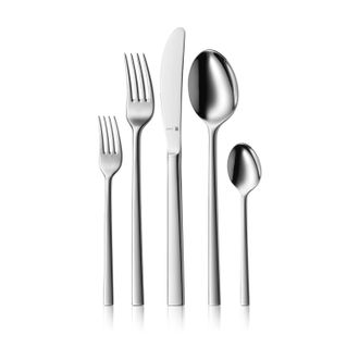 WMF Sonic Besteck Set 12 Personen, 66 teilig, 60 Teile mit Servierbesteck, Hohlheftmesser, Cromargan protect poliert, kratzbest&auml;ndig, sp&uuml;lmaschinenfest