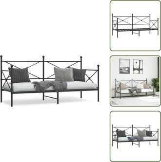 vidaXL The Living Store - vidaXL Etagenbett ohne Matratze Schwarz 90x200 cm Stahl