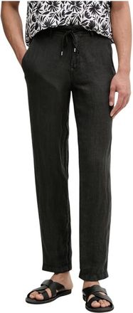 Karl Lagerfeld Homme, Pantalons, Noir, Taille: W36 L32 Pantalon Droit en Lin