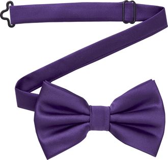 DonDon Fliege Herren handgefertigt Seiden-Look 12 x 6 cm Fliege Violett 2