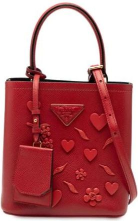 Prada Pre-owned Cuir sacs-prada - Femme - Pre-owned - Rouge - Taille: ONE Size