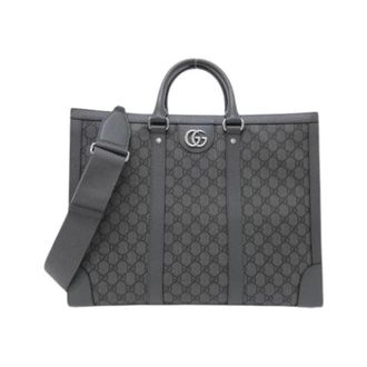 Gucci Pre-owned Ophidia GG Supreme Canvas Leder Shopper - - Pre-owned - Damen - Grau - ONE SIZE