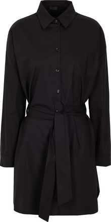 8 by YOOX COTTON CHEMISIER BELTED MINI DRESS
