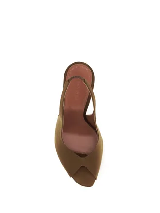 Amina Muaddi Slingback Sandal - Brown