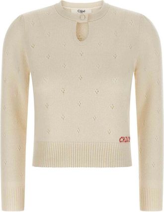 Chloé Rundhalspullover - Weiß