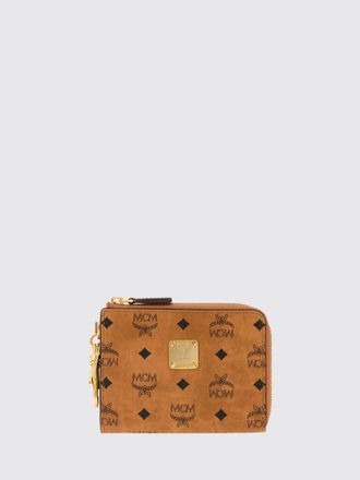 MCM Portefeuille plat Aren en coton enduit avec imprim&eacute; Visetos et mousqueton