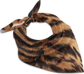 Generic Écharpe carrée en soie avec imprimé tigre - Écharpe légère en forme danimal - Écharpe pour cheveux respirante - Cadeau pour femme et homme, multicolor