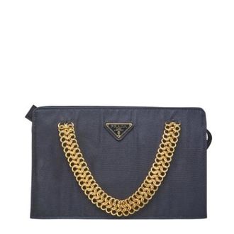 Prada Pre-owned Nylon Clutch - - Pre-owned - Damen - Blau - ONE SIZE