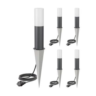 LEDs Com 5 Stück Wegelicht/Pollerleuchte/Gartenleuchte GROPO mit Erdspieß und 2m Kabel, für außen, anthrazit, 41cm