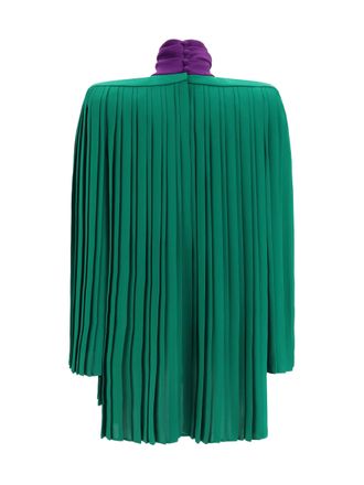 Valentino Pleated Silk Georgette Blouse - Green
