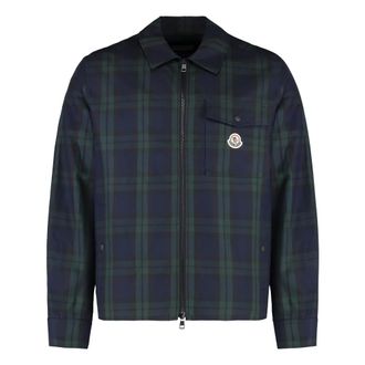 Moncler Homme, Vestes, Noir, Taille: 2XL Chemise en Coton &agrave; Carreaux