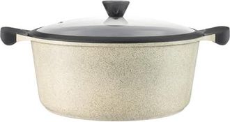 Laguiole 28 cm großer holländischer Ofen Jade-Modell, Aluminium mit Antihaft-Keramikbeschichtung, Glasdeckel, kompatibel mit allen Wärmequellen, Fassungsvermög