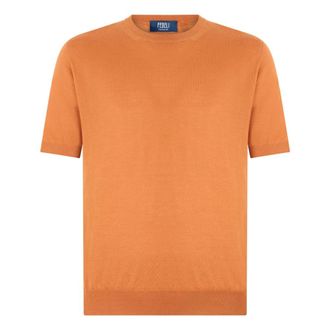 Fedeli Homme, Pulls, Orange, Taille: L Argentina Short-Sleeve Crewneck
